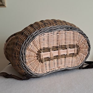 Large Wicker BACKPACK Leather Straps Market Basket Foraging Shoulder ...