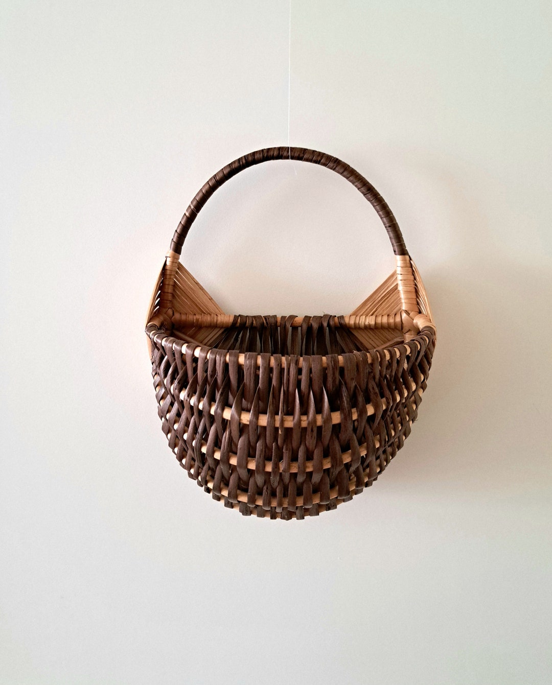 Wicker Wall Basket, Hanging Onions Basket, Natural Wicker Basket, Door ...