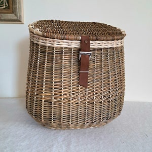 Foraging Wicker Backpack Market Basket With Lid Farmer's Backpack ...