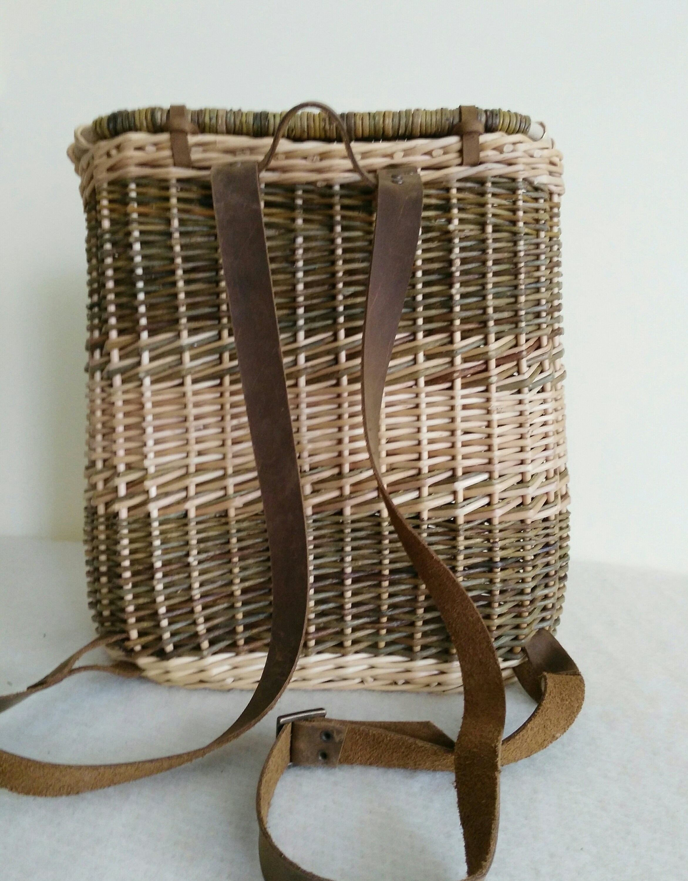 Handwoven Backpack With Lid Natural Wicker Rucksack Foraging | Etsy