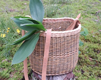 Large Wicker BACKPACK Foraging Shoulder Basket Hiking Willow Basket ...