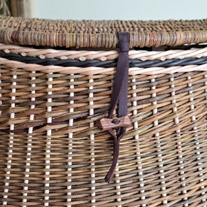 Large Wicker BACKPACK Leather Straps Market Basket Foraging Shoulder ...