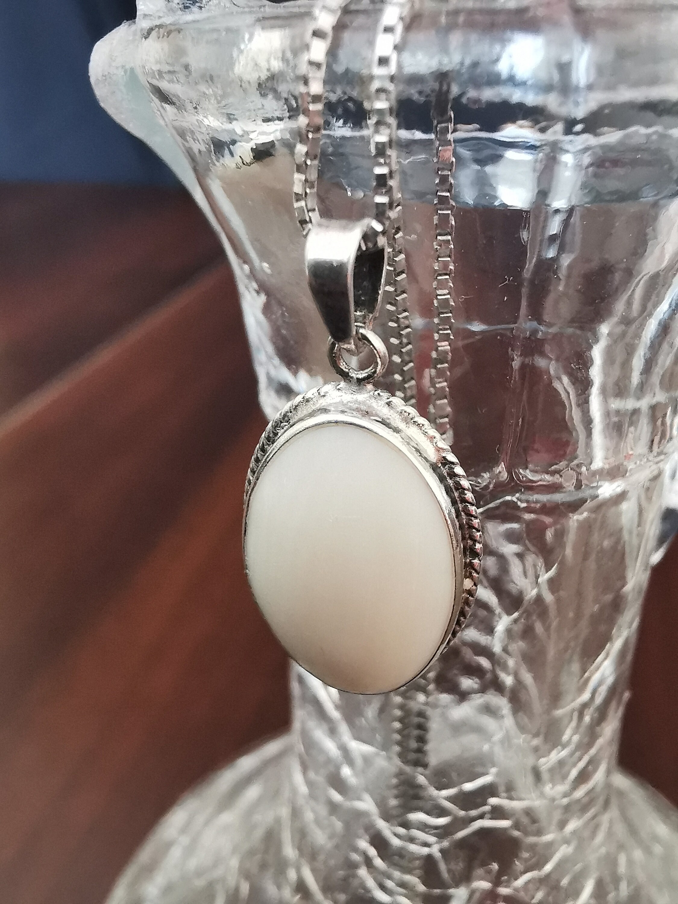 Cute pendant in sterling silver frame with silver chain | Etsy