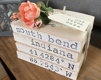 Custom Book Stack Centerpiecewedding & Home Decormade With Real ...