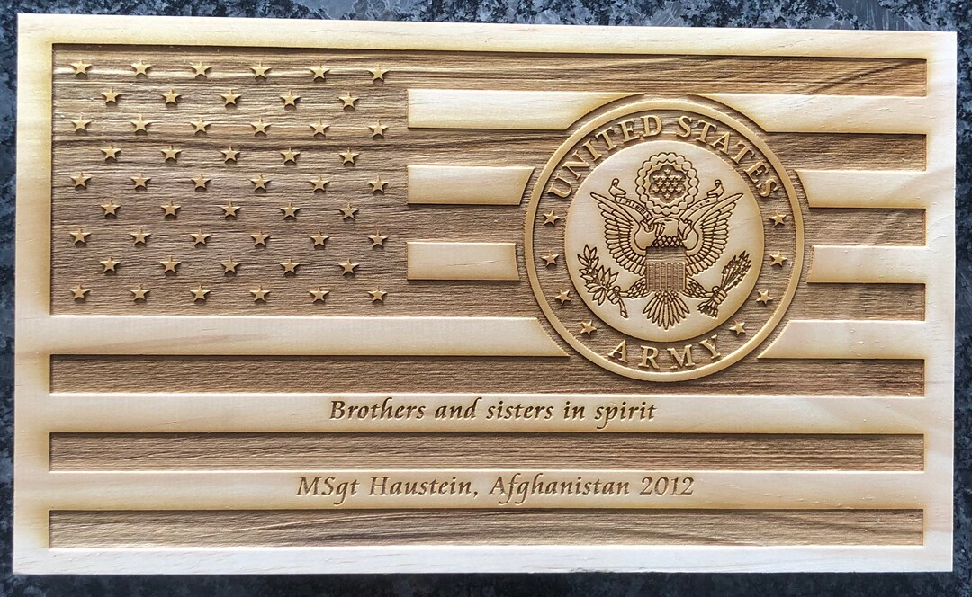 Personalized American Flag Plaque for Soldiers, Veterans - Etsy