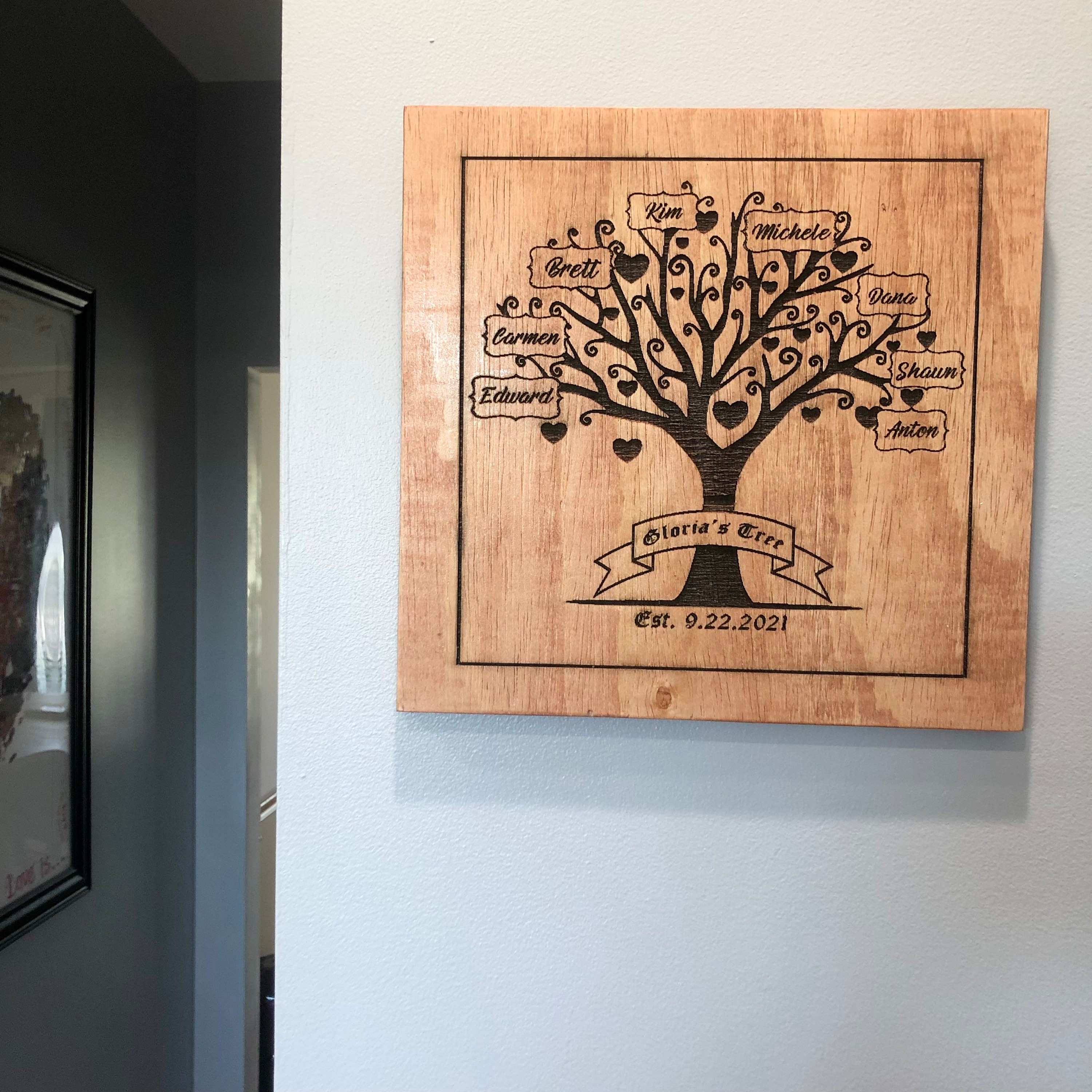 Laser Carved Personalized Family Tree Sign - Etsy