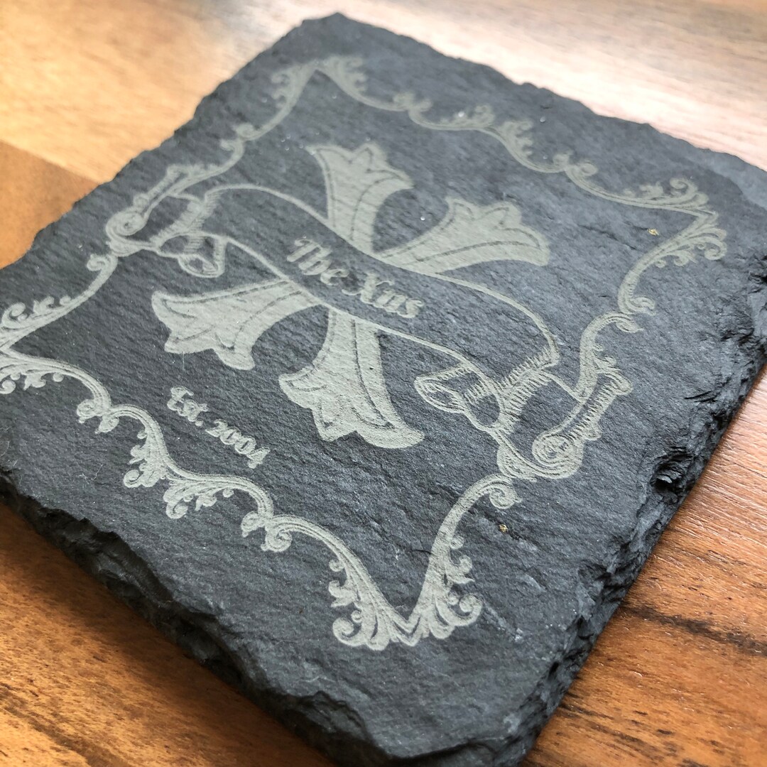 Vintage Style Personalized Slate Coasters - Set of 4 - Etsy