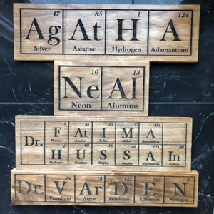 Personalized Periodic Table Art With Your Name Engraved in Elements - Etsy