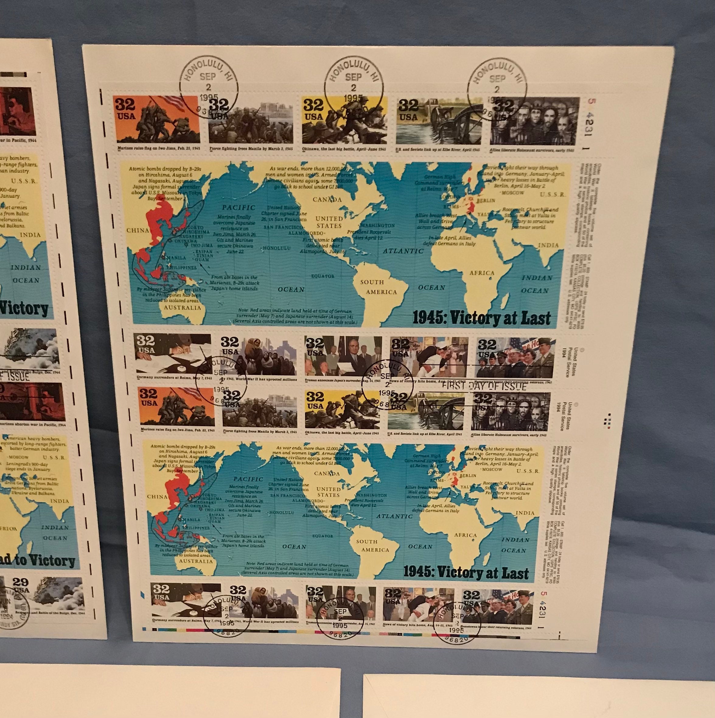 World War 2 Full Sheets Matched First Day Issues Cancels US - Etsy