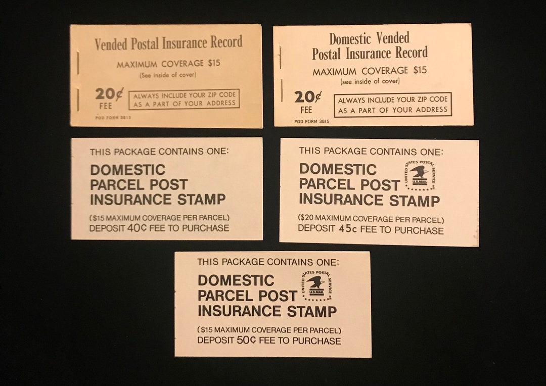 Postal Insurance Stamps, Set of 5, Vintage 1966-1978 - Etsy
