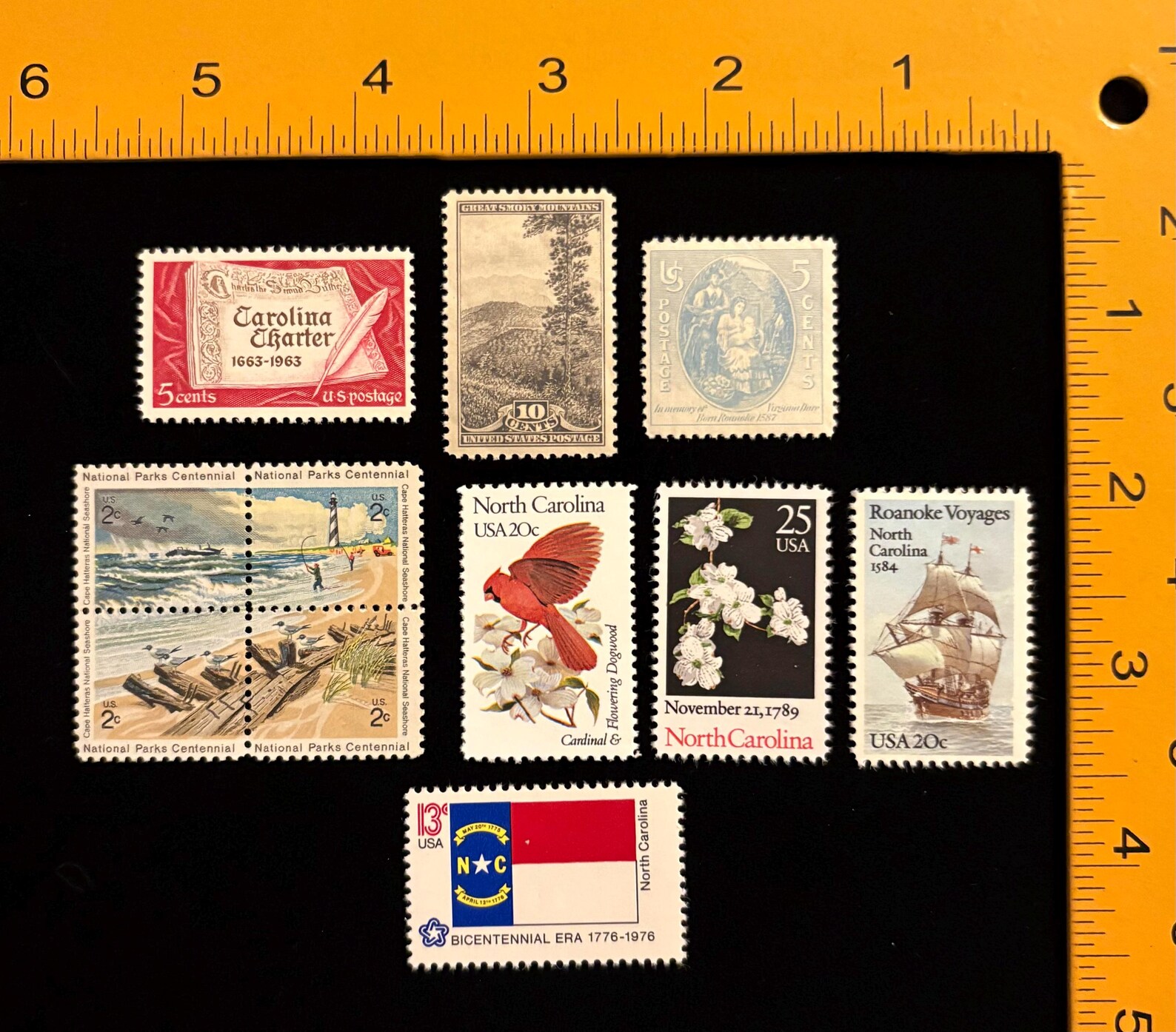 North Carolina Vintage US Stamps, Issued 1934 to 1989, Set of 11 - Etsy