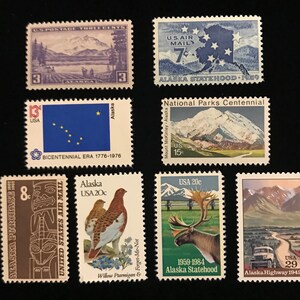 Alaska Genuine US Postage Stamps, Vintage 1937 to 1992, Set of 8 - Etsy