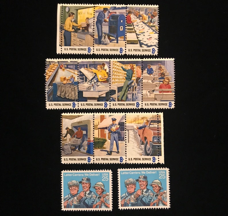 Postal Service Employee Stamp Issue Set of 12, Vintage 1973, 1989 - Etsy
