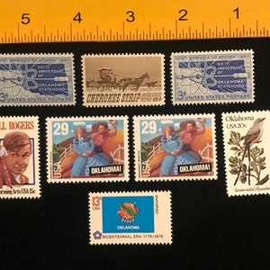 Oklahoma Vintage US Stamps, Issued 1957 to 1993, Set of 8 - Etsy
