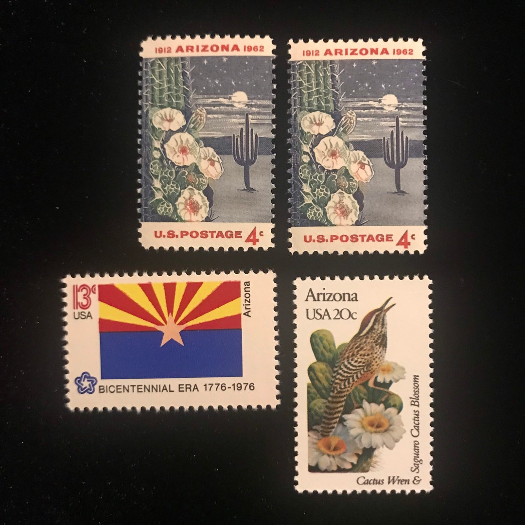 Arizona Genuine US Postage Stamps, Vintage 1962 to 1982, Set of 4 - Etsy