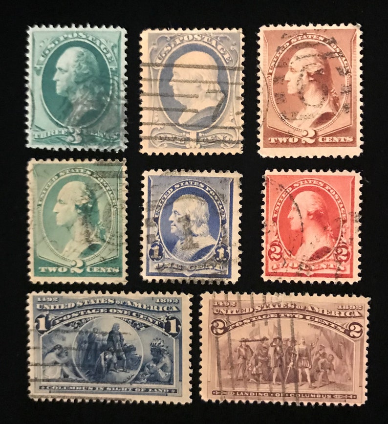 Set of 1800’s US Postage Stamps, All Genuine, Set of 8, All Different ...