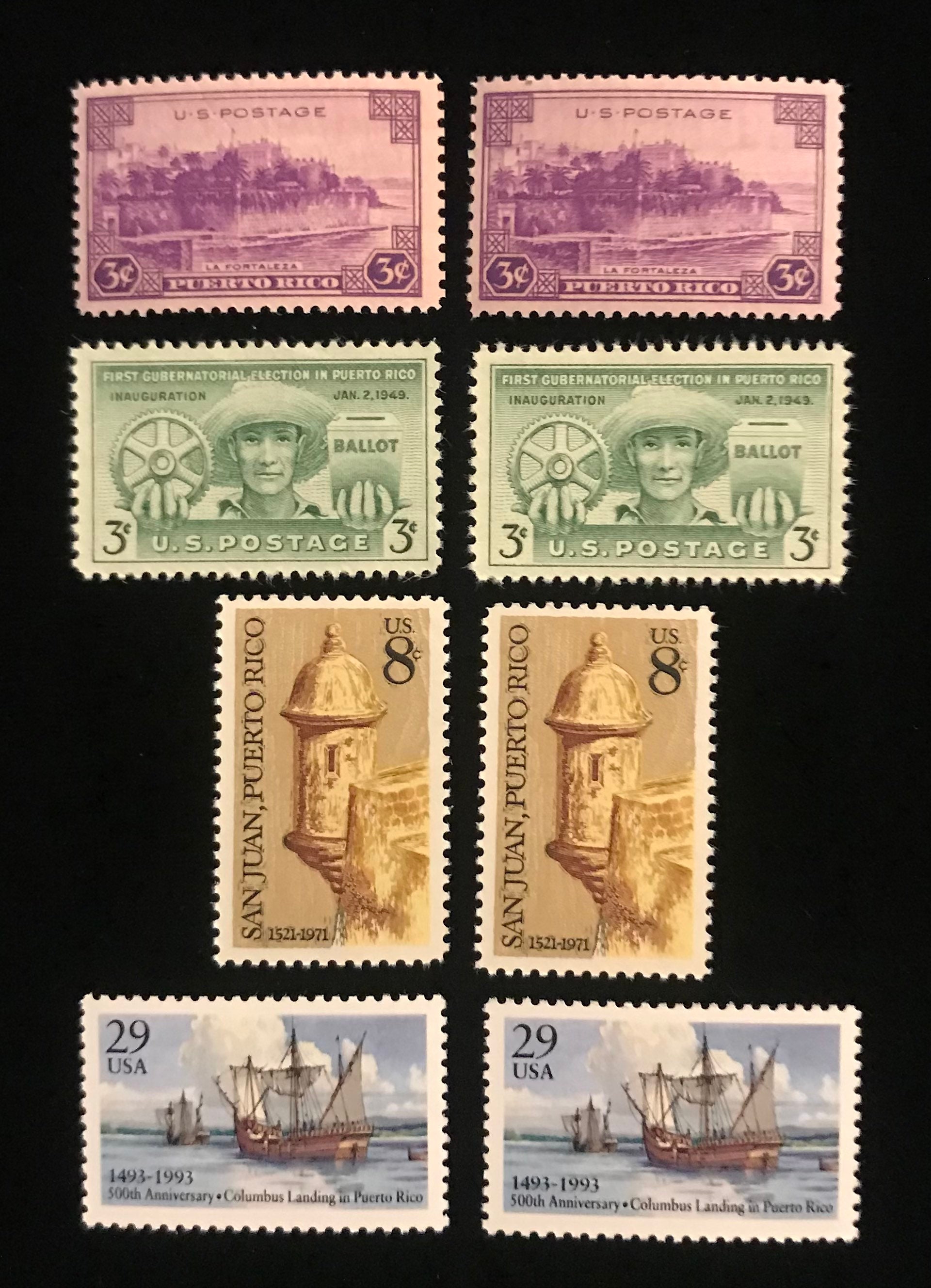 Puerto Rico Vintage US Stamps, Set of 8, Issued 1937 to 1993 - Etsy