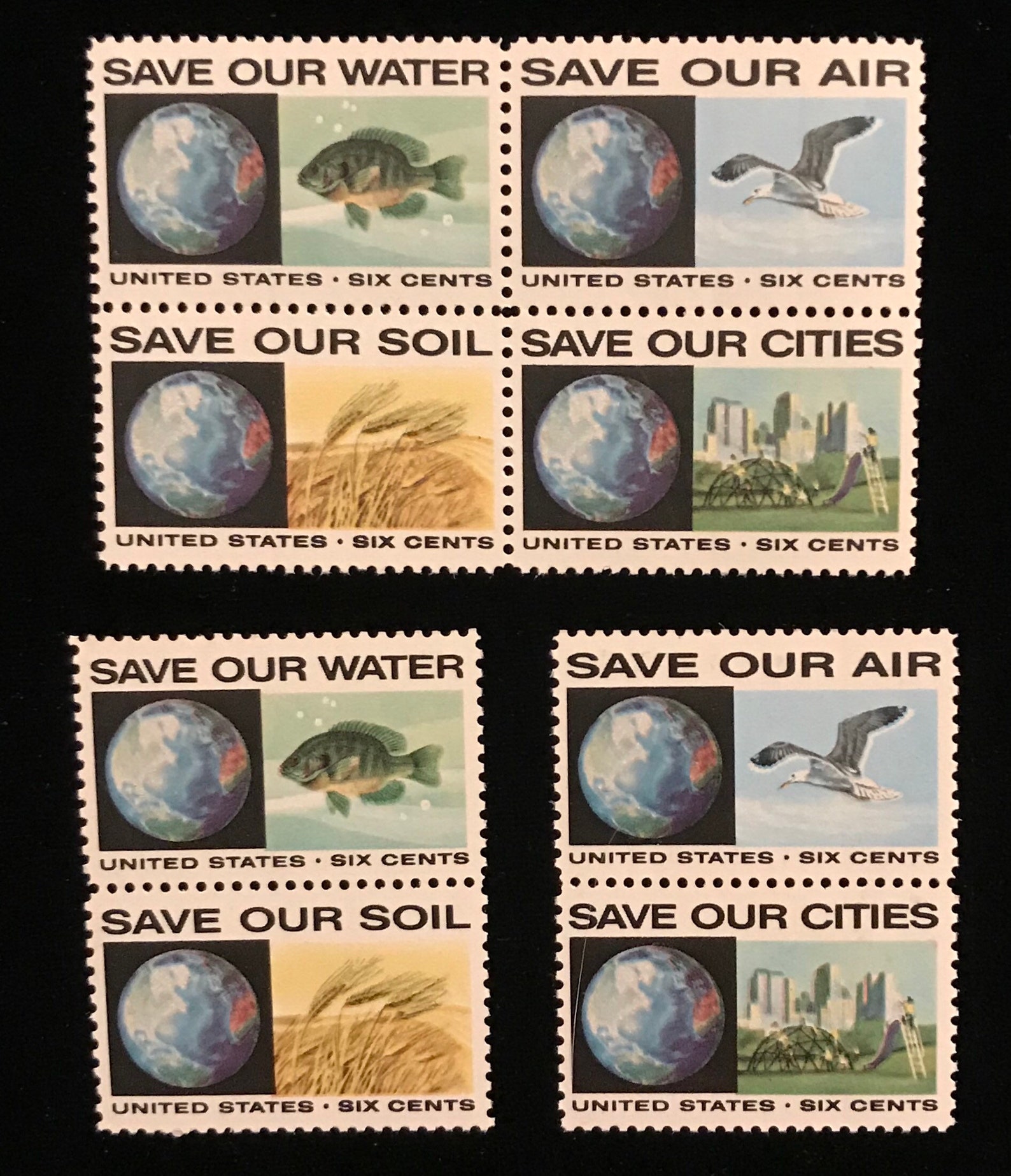 Environmental Postage Stamps, Anti Pollution, Genuine US Stamps, 1970 ...