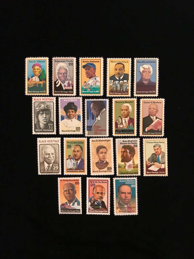 Black Heritage Vintage US Stamps Set of 18 Issued 1978 to - Etsy