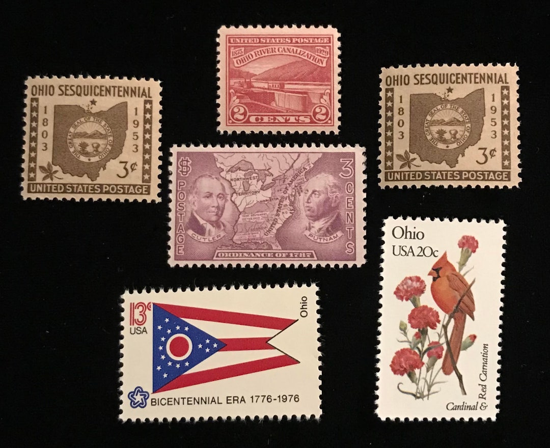 Ohio Vintage US Stamps, Issued 1929 to 1982, Set of 6 - Etsy