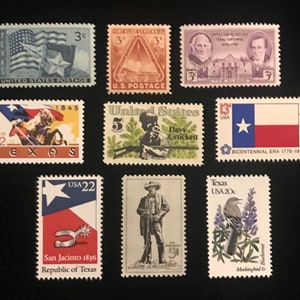 Texas Vintage US Stamps, Set of 9, Issued 1936 to 1995 - Etsy