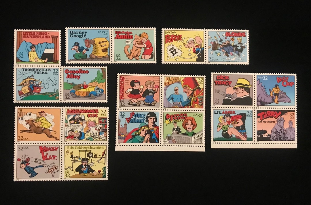 Comic Strips Classics, US Vintage Stamps, 19 Different - Etsy