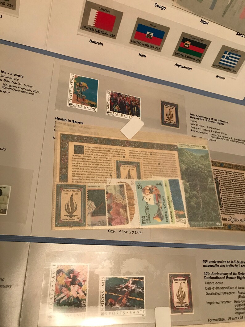 United Nations Stamp Collection Year Sets Postcards Stamped - Etsy