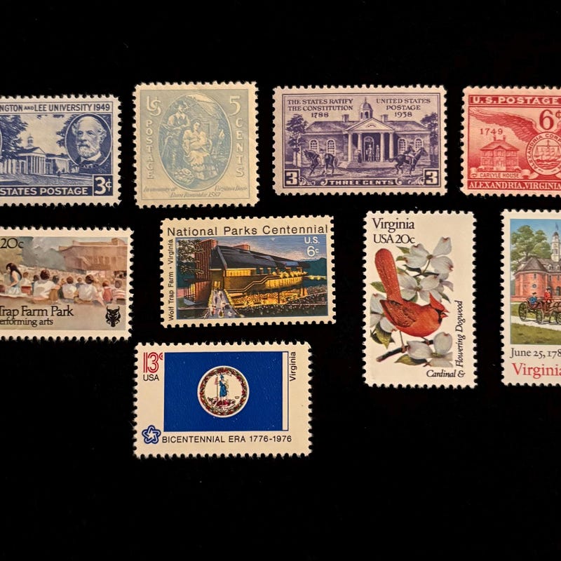 Vintage Virginia Stamps - Etsy