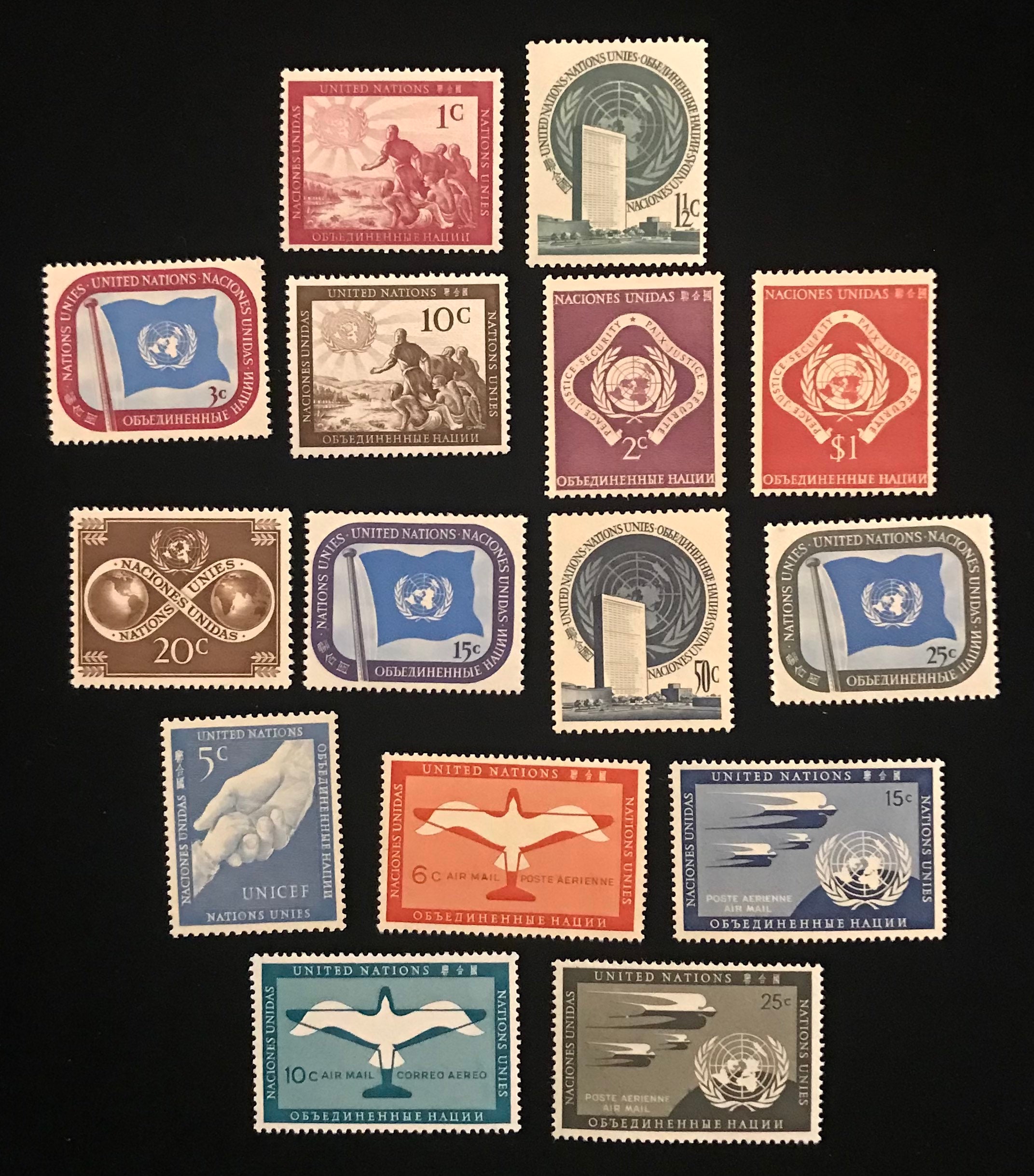 United Nations First Year Issued Vintage Postage Stamps 1951 - Etsy