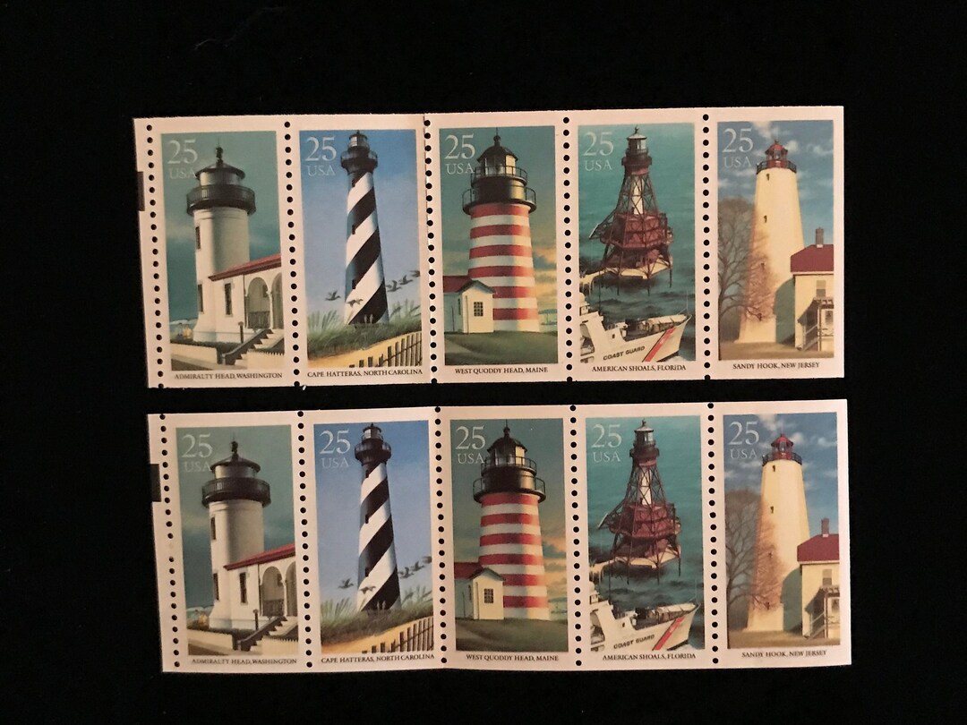 Historic US Lighthouses, Vintage Postage Stamps, 10 Stamps - Etsy