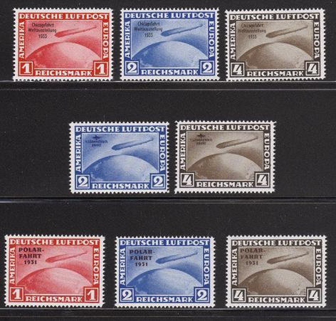 Graf Zeppelin Germany C38-45 Reprints of Rare Stamps, Set of 8 - Etsy