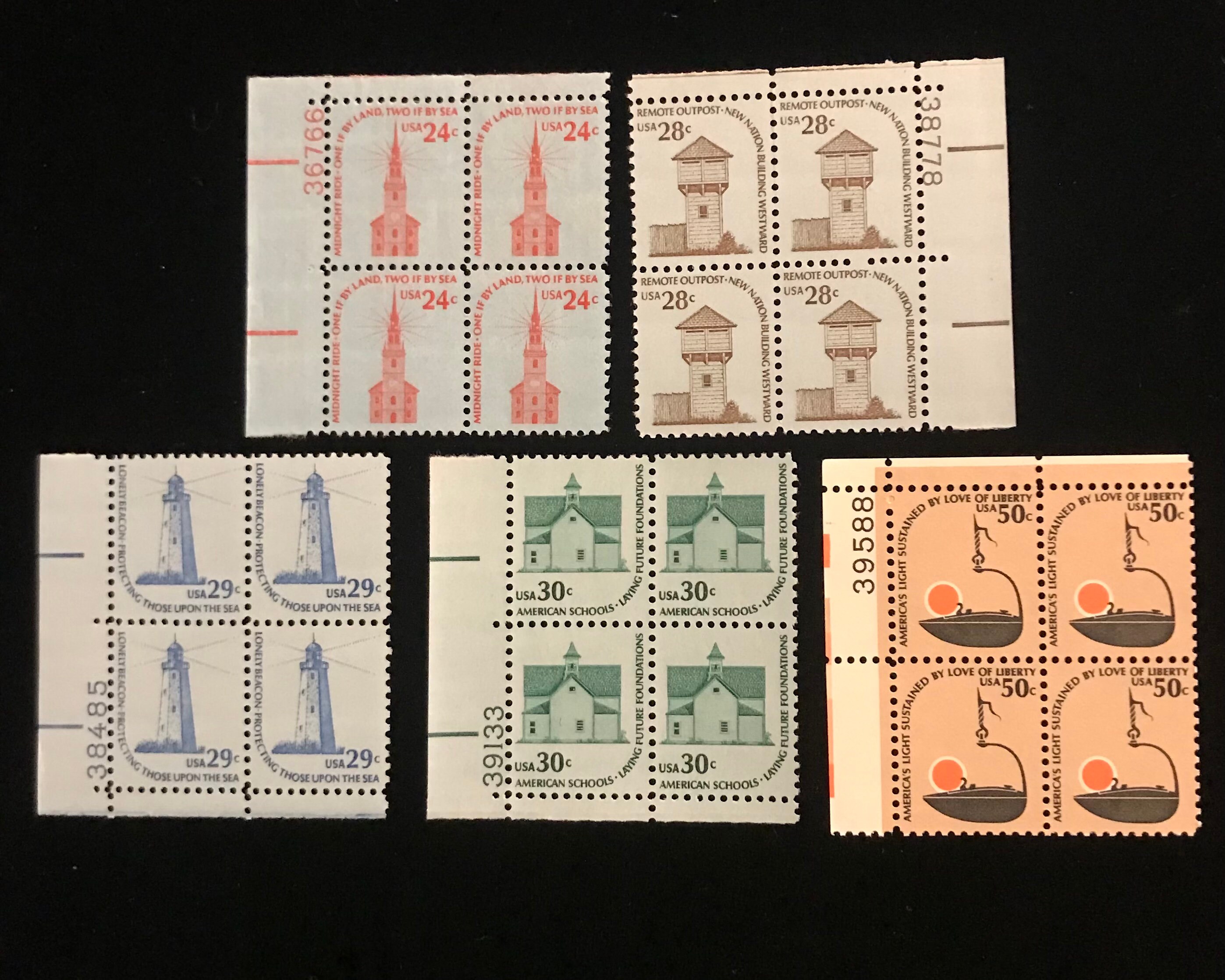 1603-1608 Plate Blocks, US Vintage Stamps, MNH - Etsy