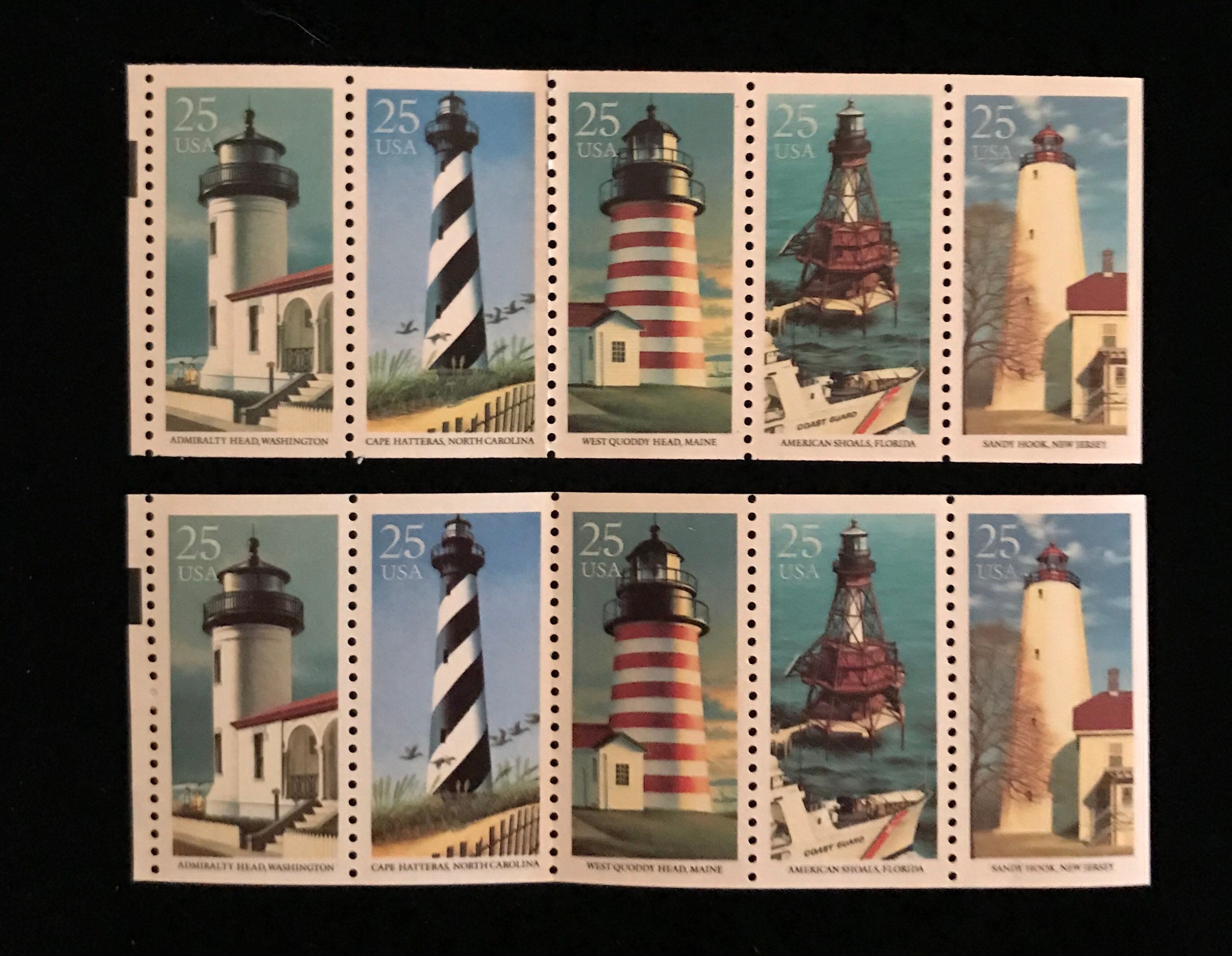 Historic US Lighthouses, Vintage Postage Stamps, 10 Stamps - Etsy