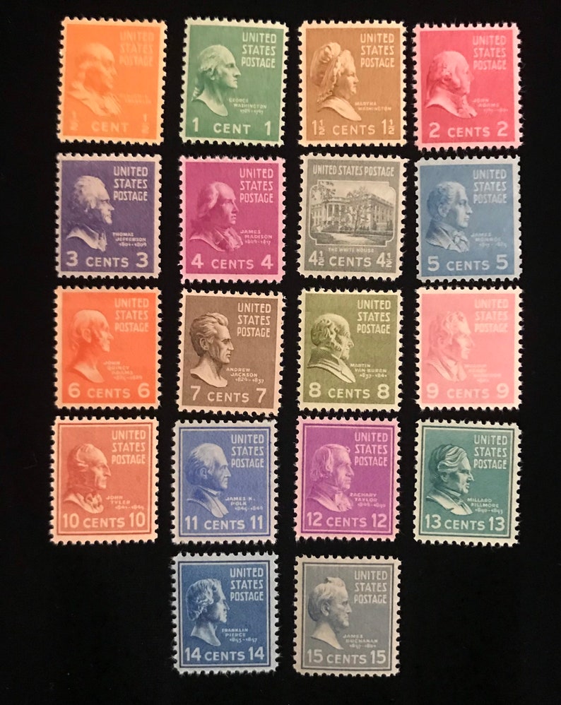 Presidential US 1938 Set of 18, MNH, Scott 803 to 820 - Etsy