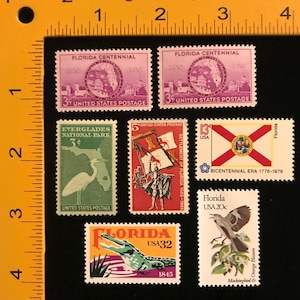 Florida Vintage US Commemorative Stamps, Set of 7, 1945-1995 - Etsy