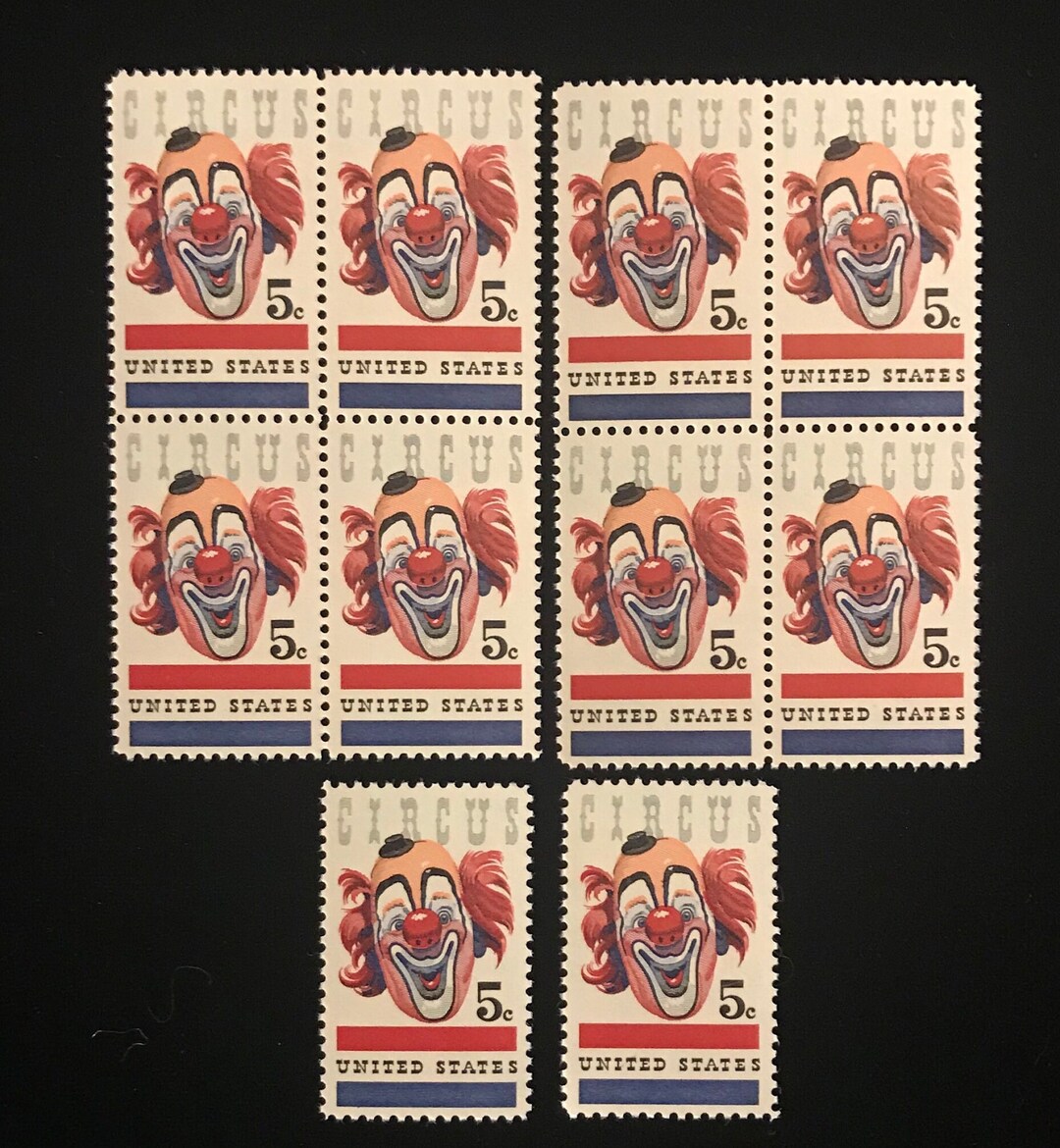 Circus Clown Vintage US Stamps, Pack of 10 - Etsy