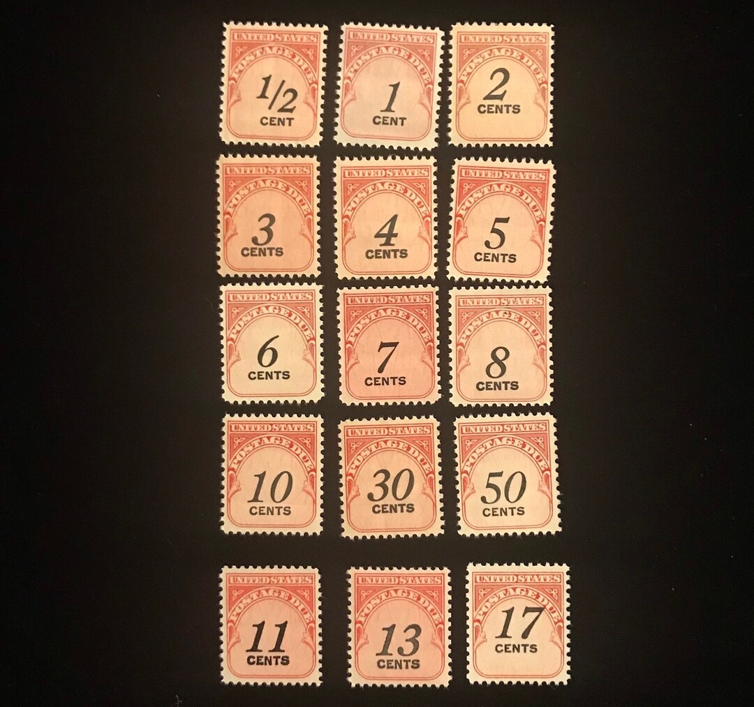 Postage Due Stamp Set, US Mint Never Hinged, Set of 15, Issued 1959 to ...