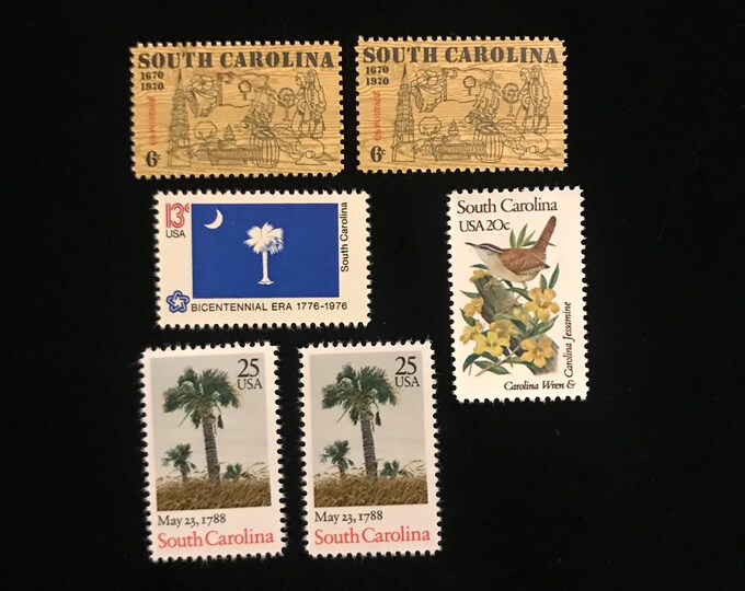 South Carolina Stamps 10 Unused Vintage Postage Stamps 25 Cents 1988 - Etsy