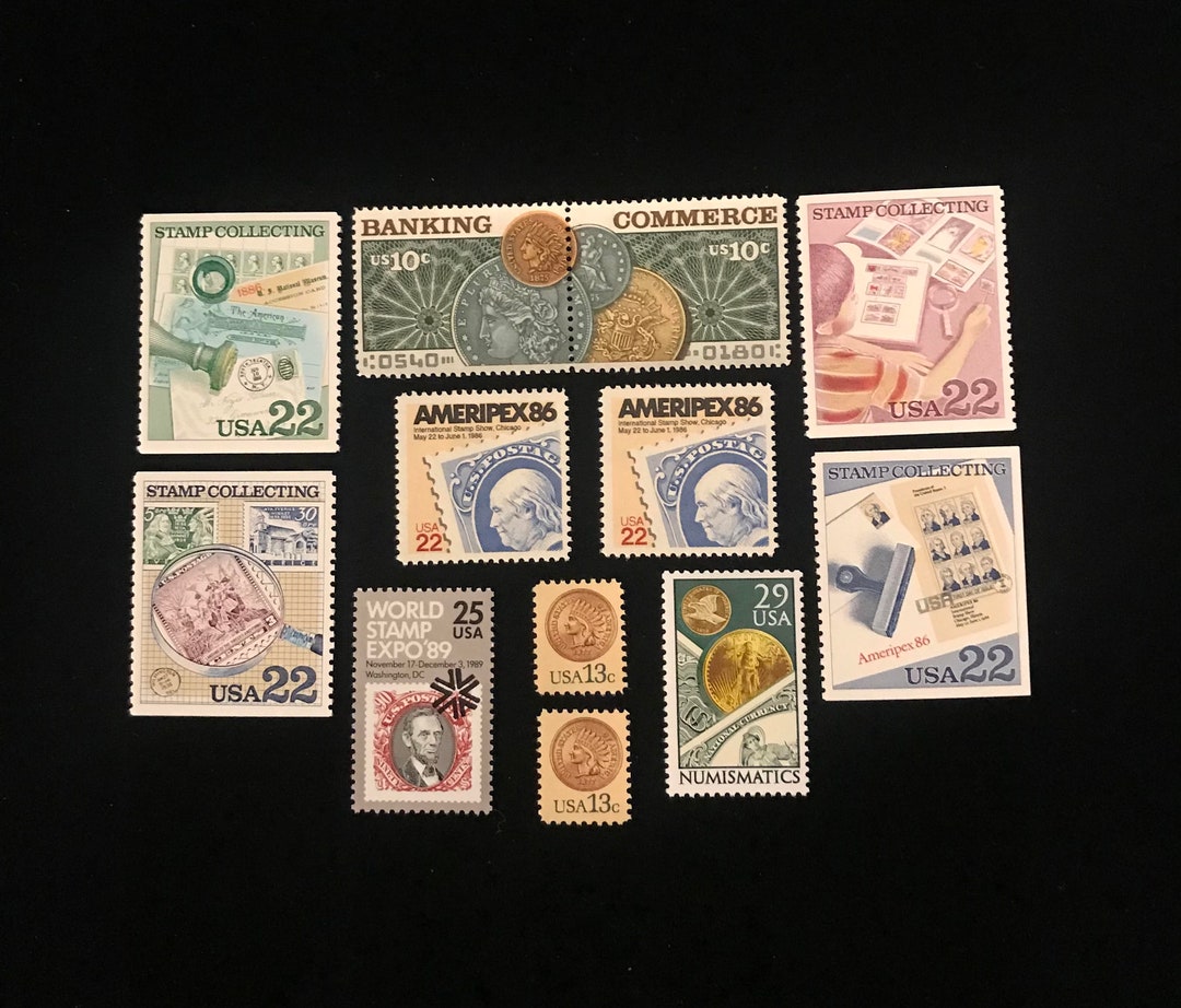 Stamp & Coin Collecting Stamps, Vintage 1975 to 1991, Set of 12 - Etsy