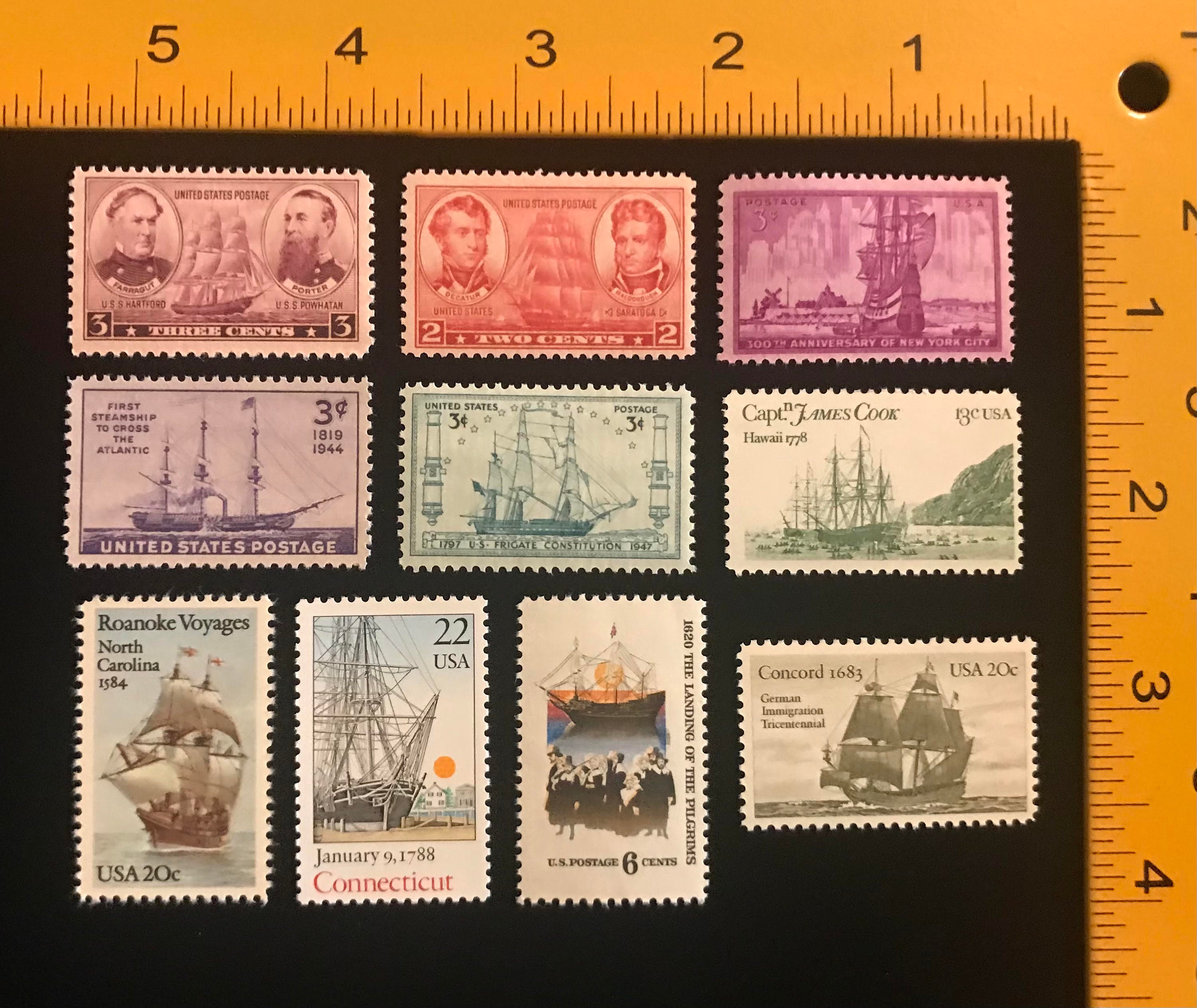 Sailing Ship Stamps, Tall Ships, Clipper Ships, US Vintage Stamps ...