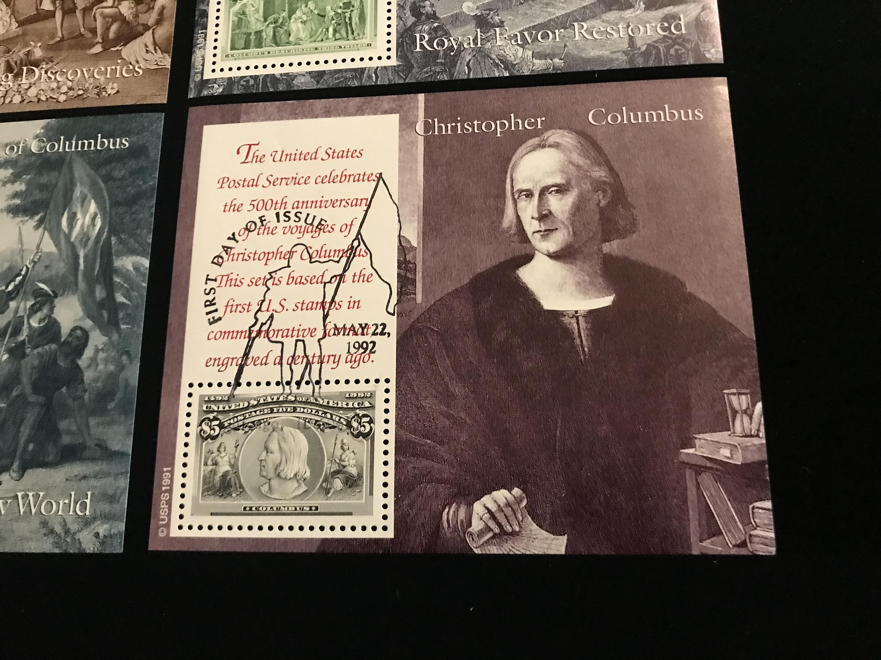 Columbus Souvenir Sheets With First Day Cancels Set of 6 - Etsy