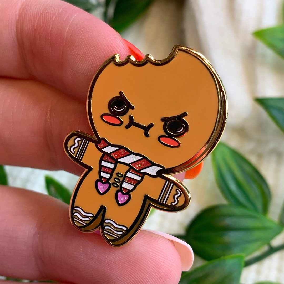 Angry Gingerbread Enamel Pin ~ Hard Enamel Pin, Christmas Enamel Pin ...