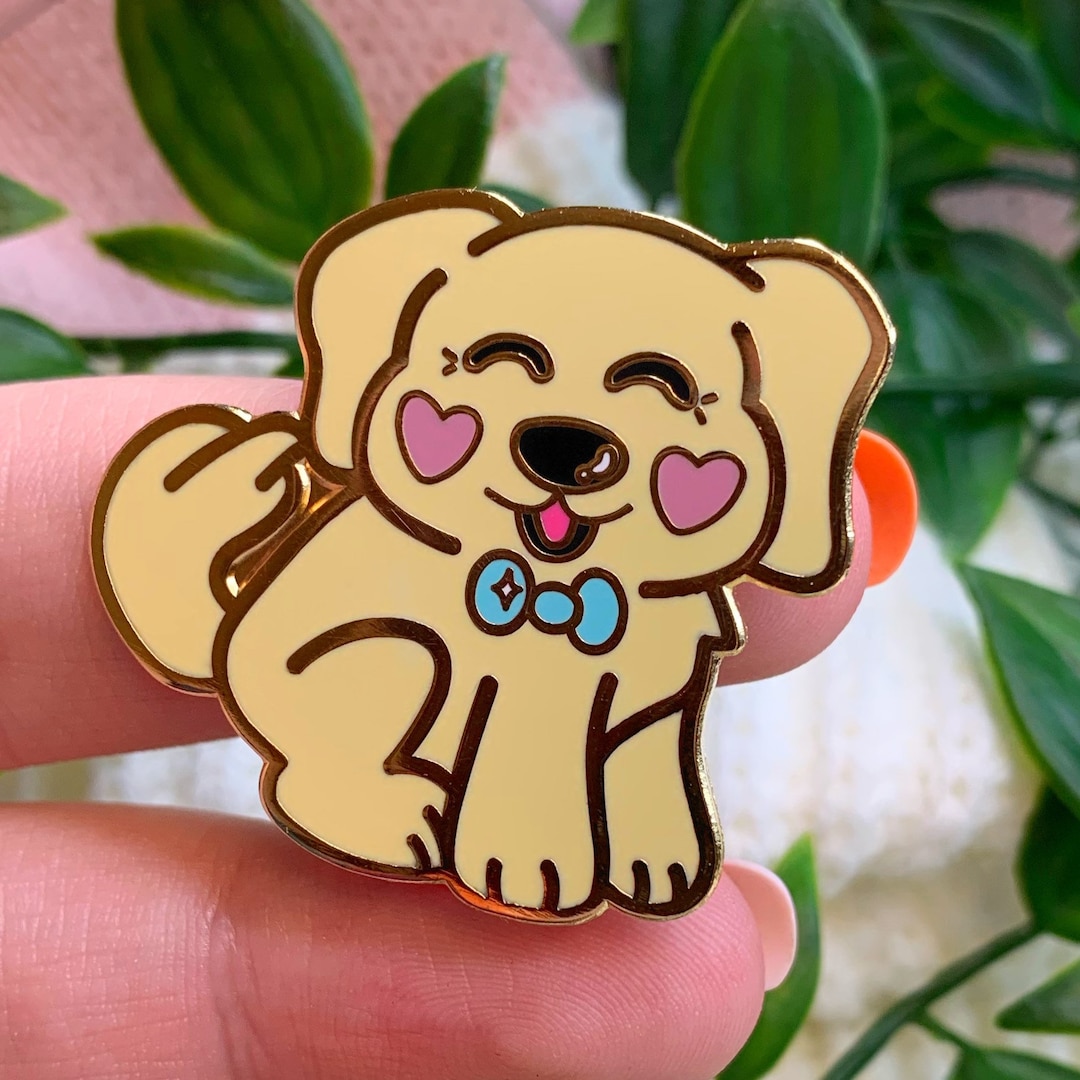 Pupper Enamel Pin ~ Golden Retriever Pin, Dog Lover Pin, Kawaii Cute ...
