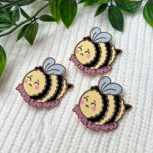 You’ll Bee Okay Enamel Pin ~ Kawaii Bumble Bee Hard Enamel Pin Badge ...