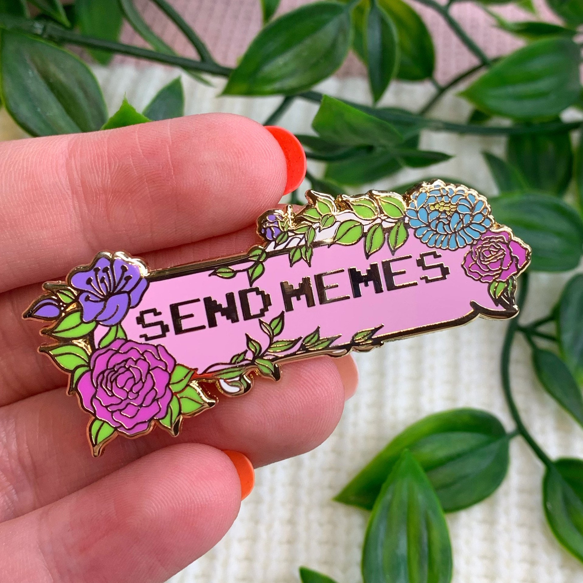 Send Memes Enamel Pin Pastel Aesthetic Pins Kawaii Enamel | Etsy