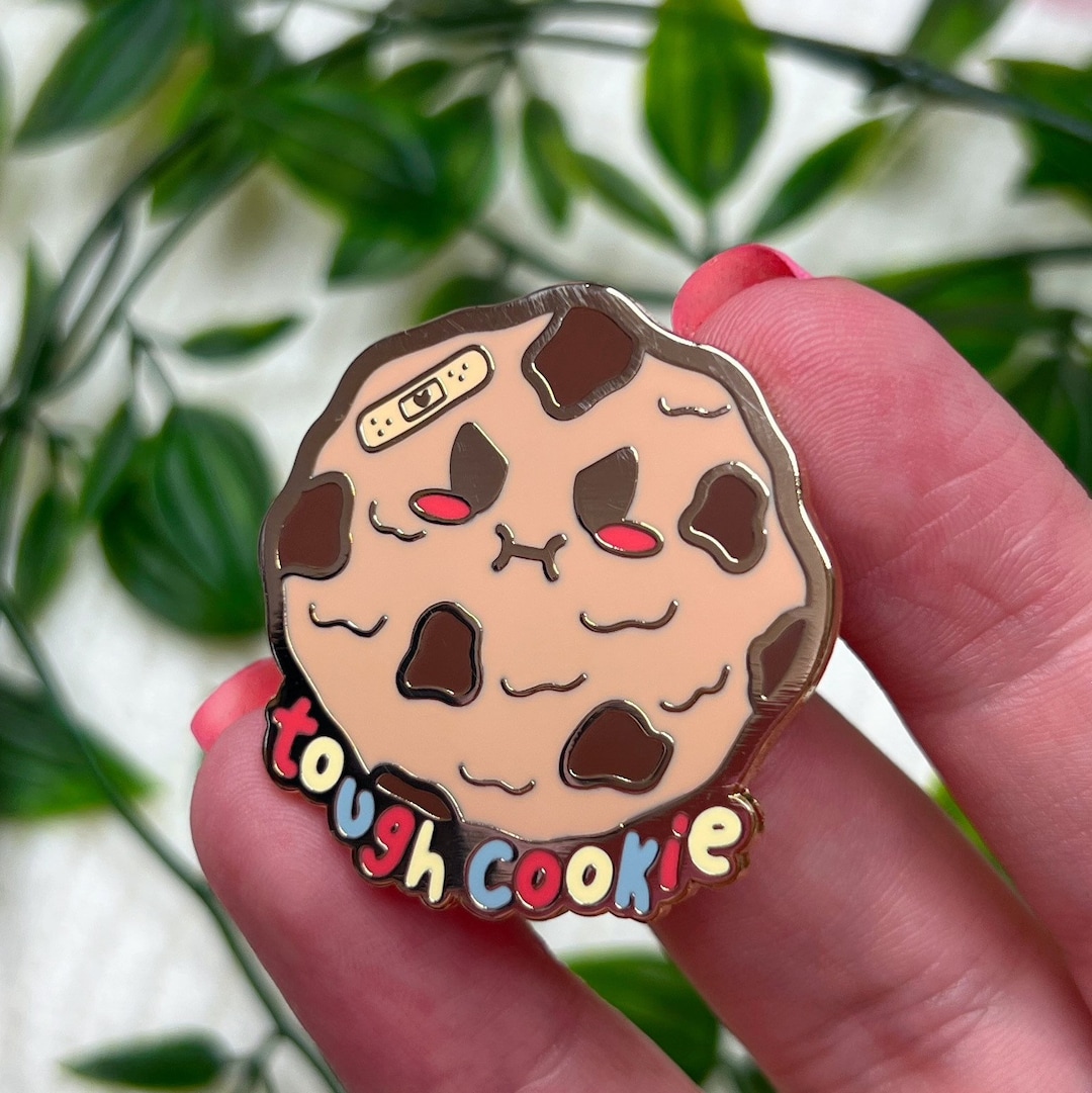 Tough Cookie Enamel Pin ~ Hard Enamel Pin, Kawaii Art, Cute Food Pins ...