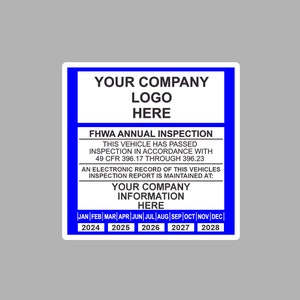 Annual Vehicle Inspection Decal Sticker Trucks, Trailers 2025 ...