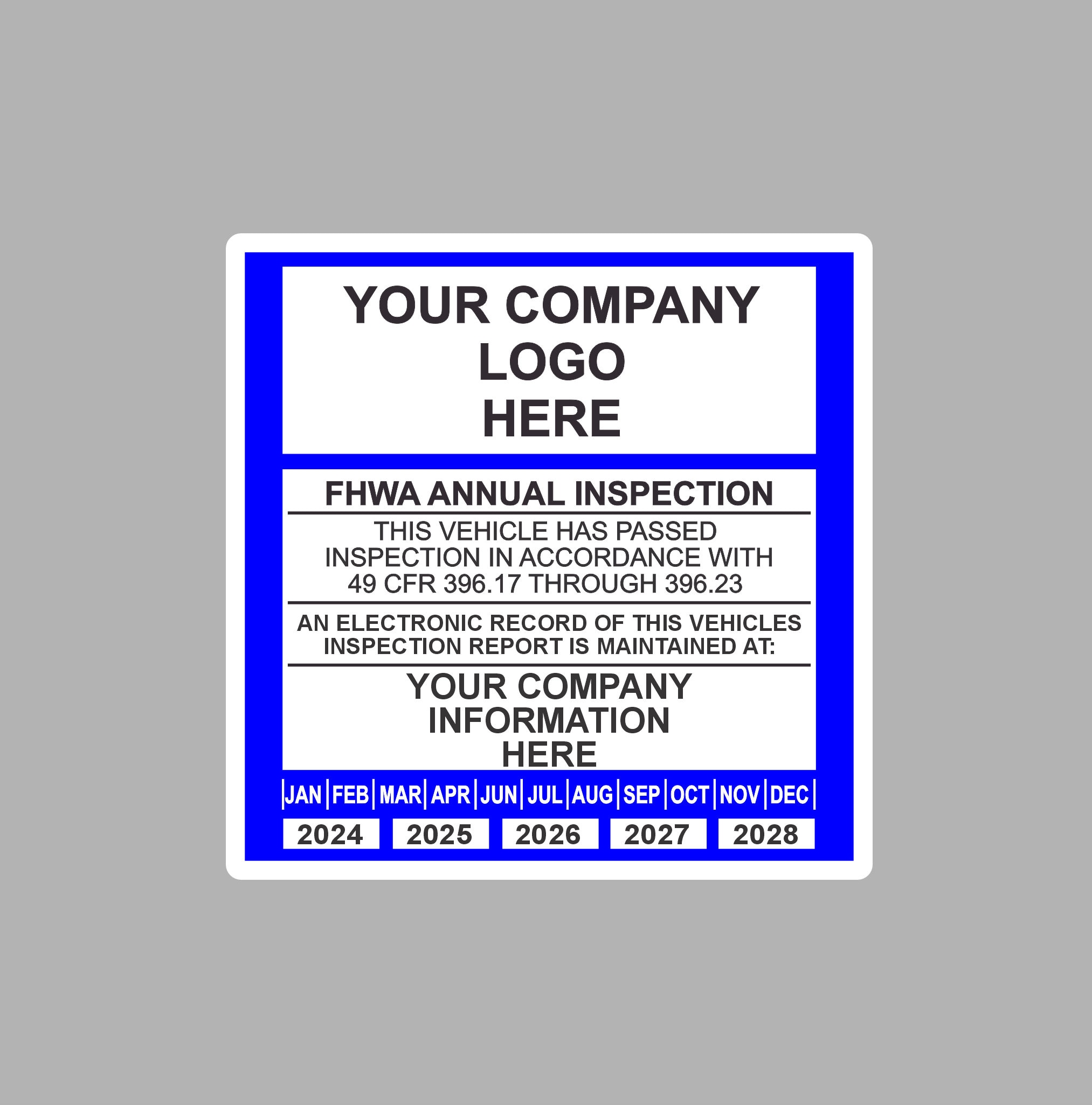 Annual Vehicle Inspection Decal Sticker Trucks, Trailers 2026 ...