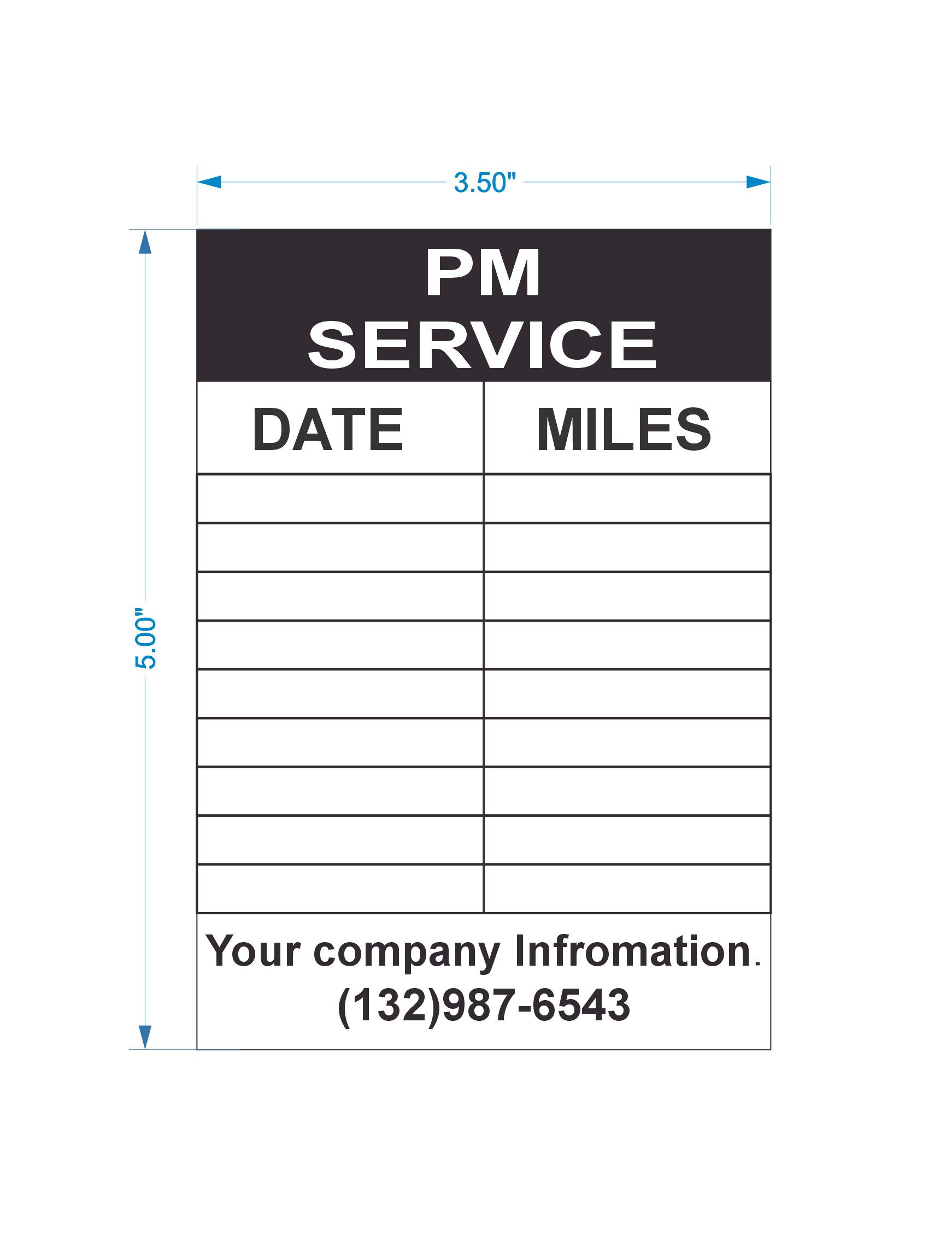 Professional PM Service and Maintenance Record Stickers 5 X 3.5 Inches ...