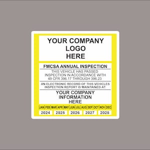 Annual Vehicle Inspection Decal Sticker Trucks, Trailers 2025 ...